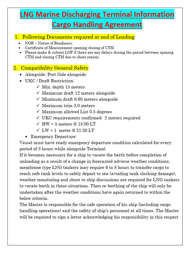 2.4 Discharge Terminal Info Cargo Handling Agreement | Download Free ...