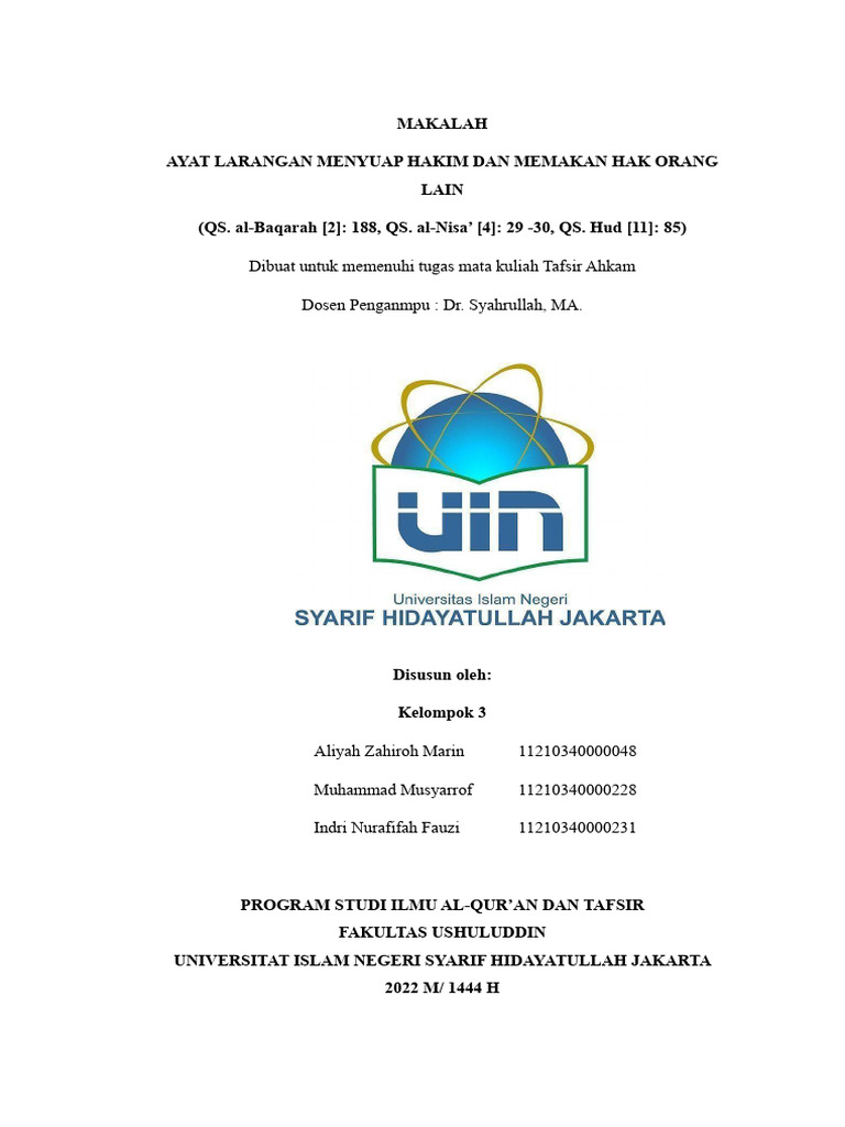 Larangan Suap dalam Islam | PDF