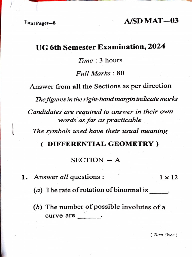 Dse-3 (2024) | PDF | Curvature | Geometry