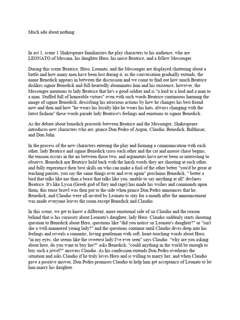 Much Ado About Nothing | Download Free PDF | Much Ado About Nothing ...