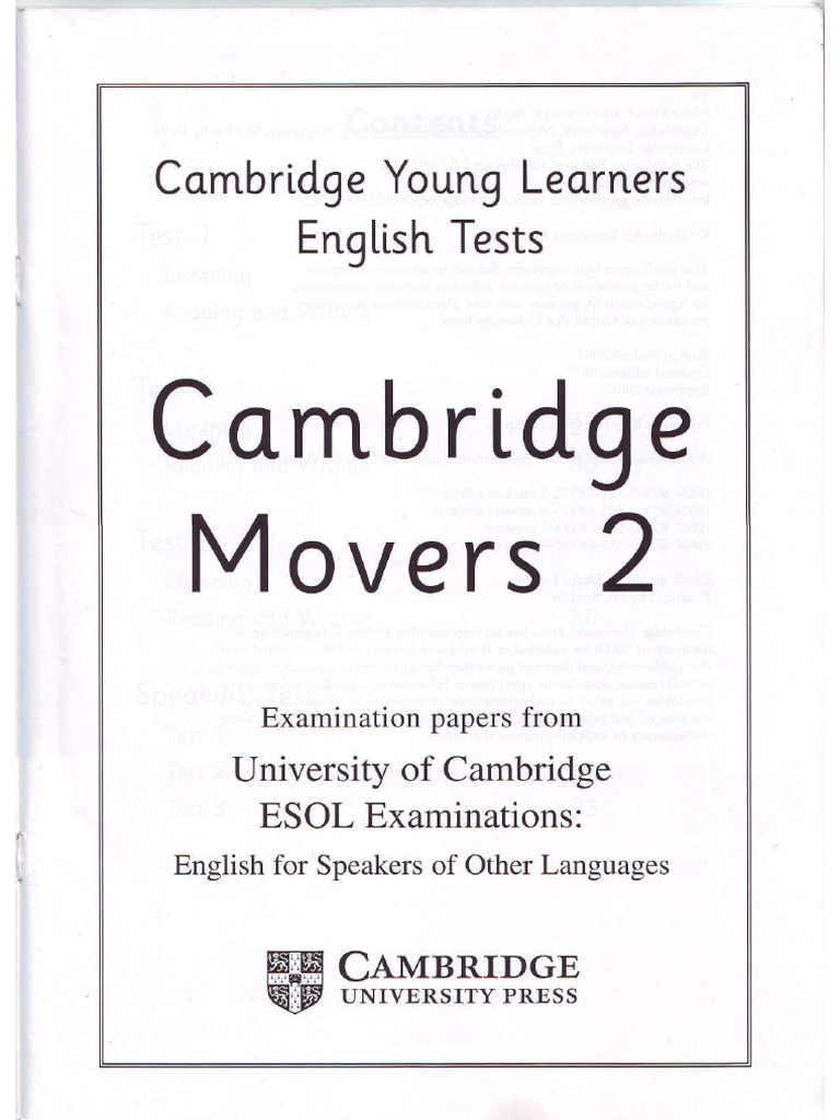 Tests Movers 2 Book | PDF