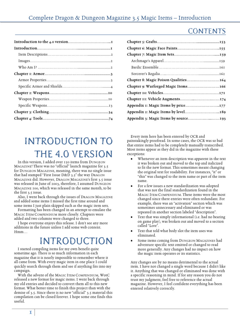 Dragon Magazine Magic Items | PDF