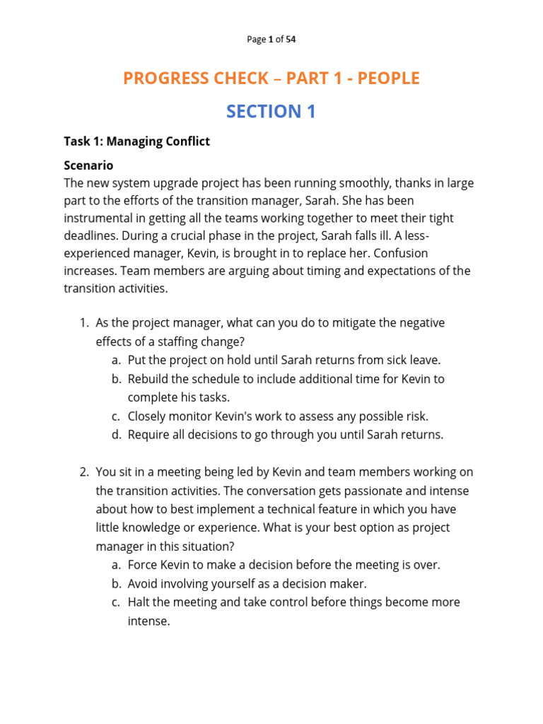 Part 1 - People Progress Check - 1 | PDF | Agile Software Development ...