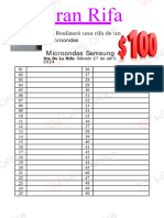 Hoja de Rifa 100 Numeritos | PDF | Microsoft Excel | Microsoft Office