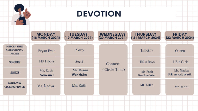 Devotion Schedule March 2024 | PDF