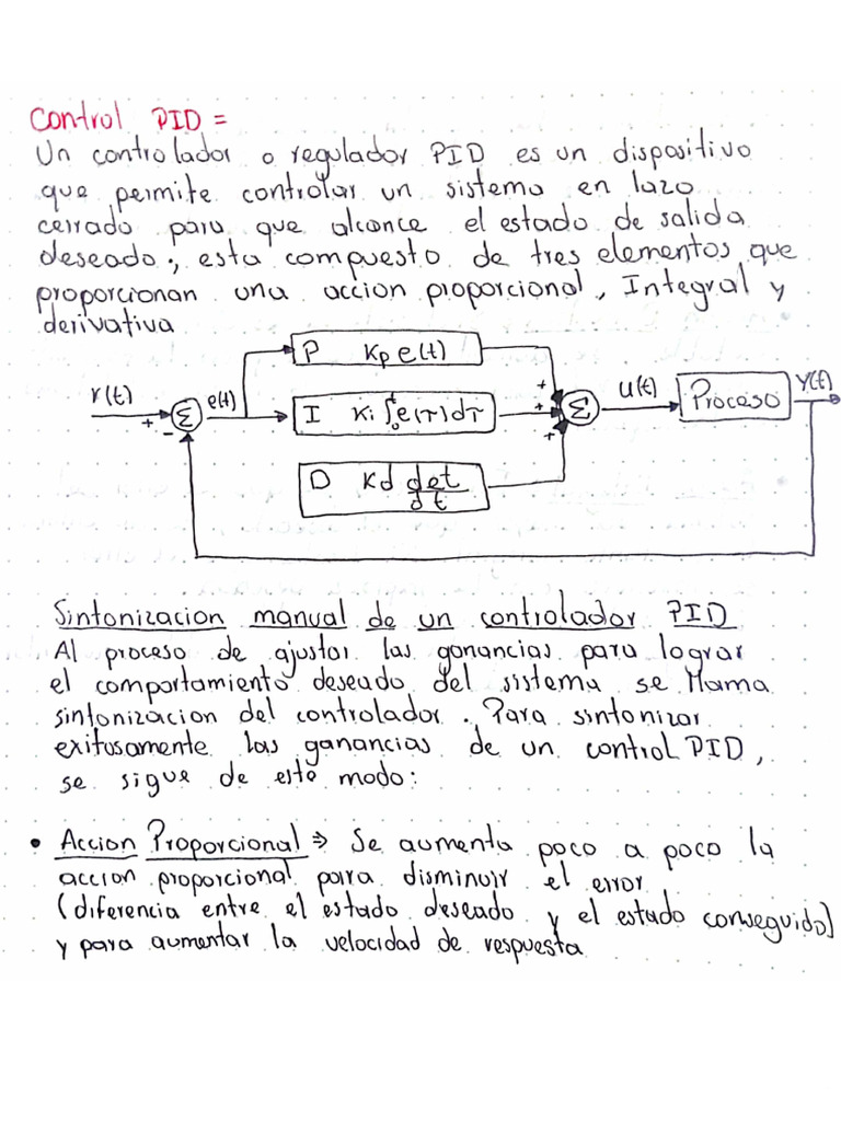 Diseño (Sintonía) de Controladores PID para Sistemas de Primer Orden. | PDF