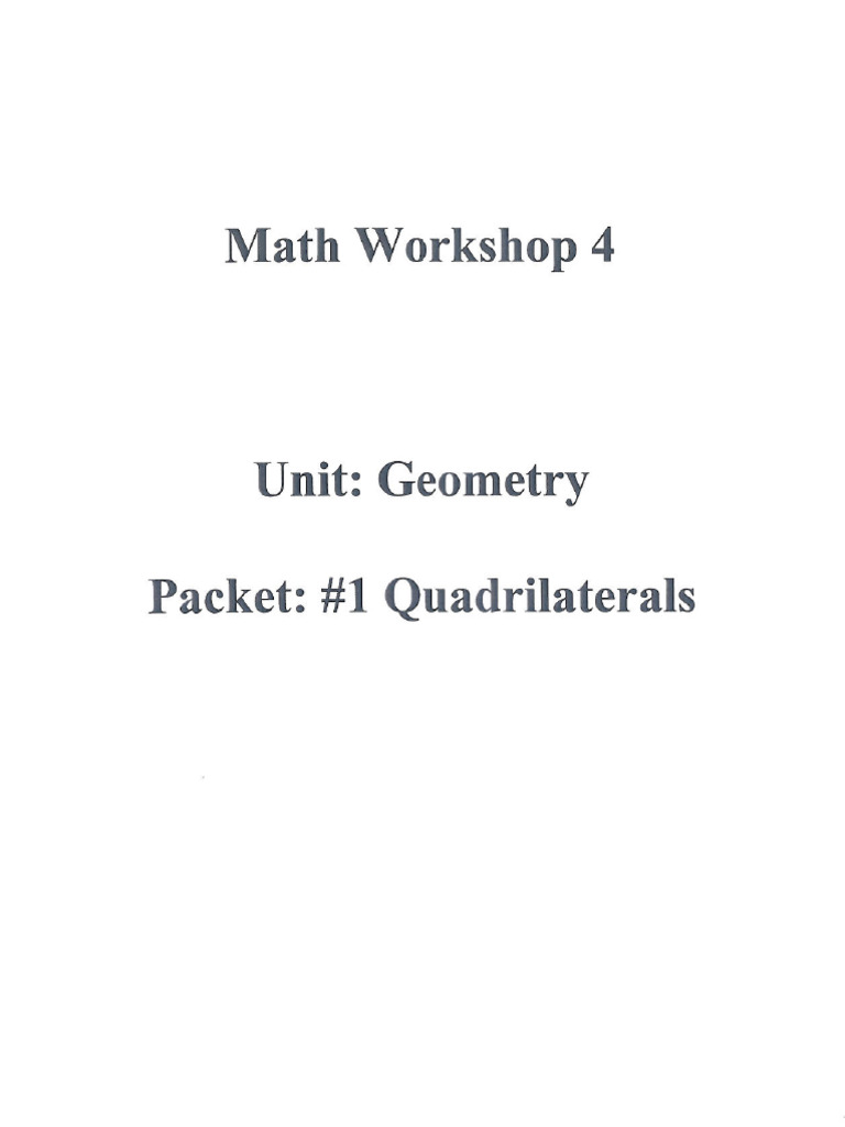 Quadrilaterals Packet | PDF