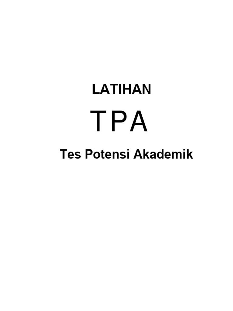 Latihan Tpa Tkda Pdf