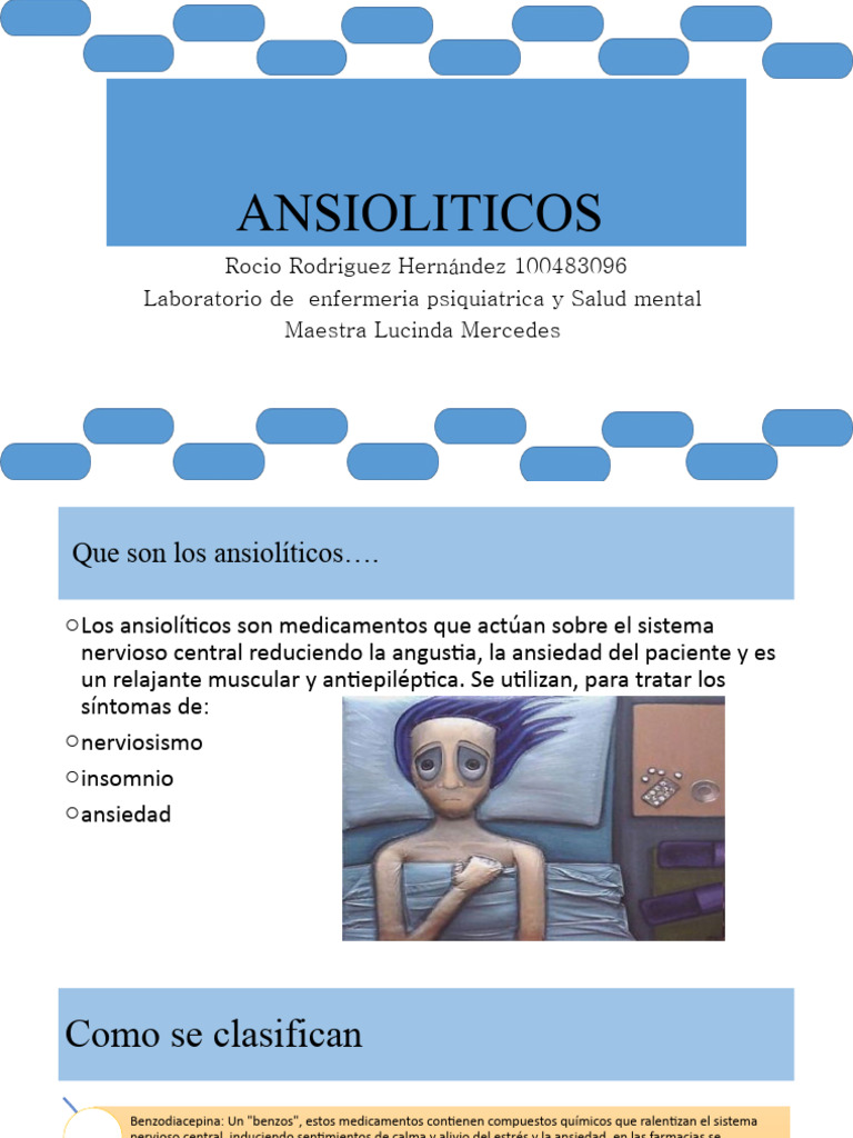 Guía de Ansiolíticos para Enfermería | PDF | Benzodiazepinas | Ansiedad