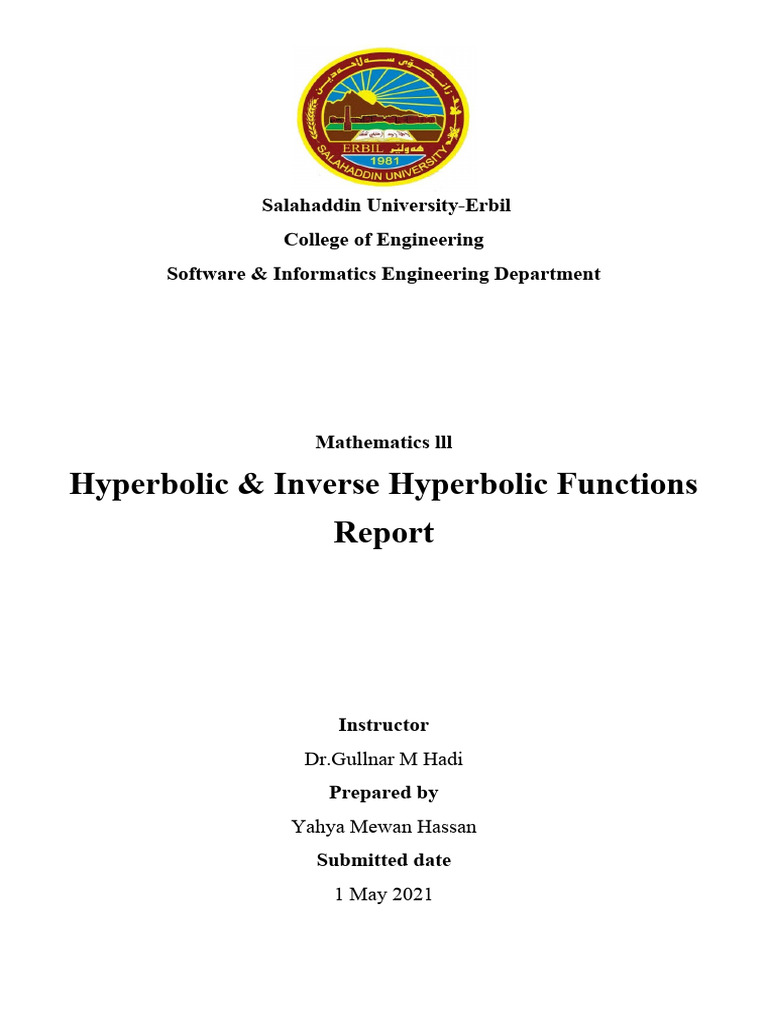 Hyperbolic | Download Free PDF | Trigonometric Functions | Function (Mathematics)