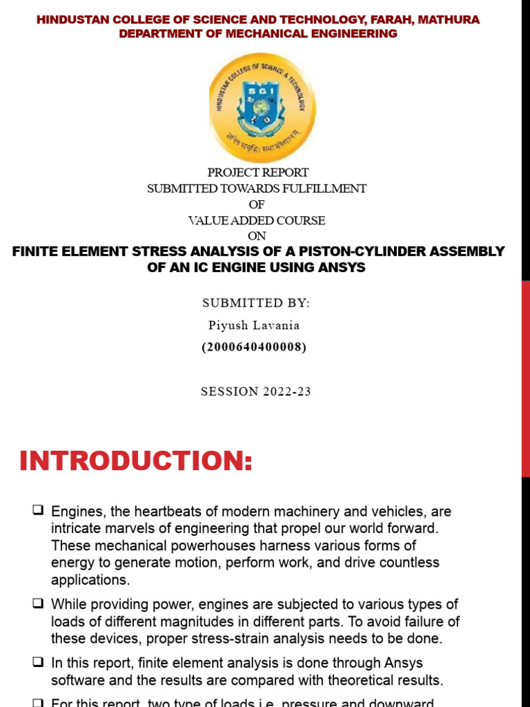 Piyush PPT Internship - 080023 | PDF | Structural Analysis | Stress ...