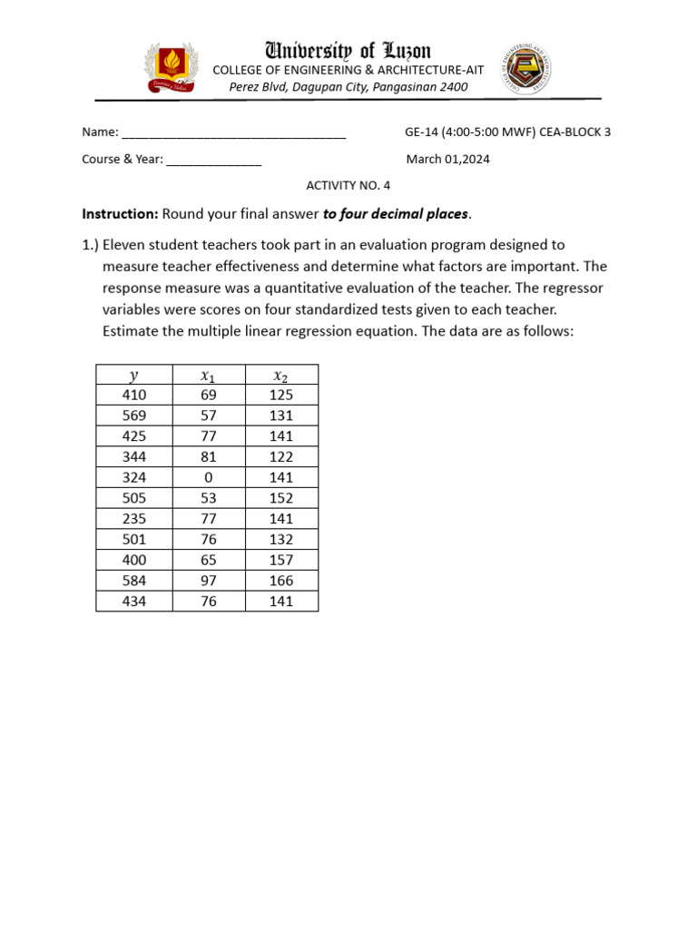 GE 14 Activity 4 | PDF