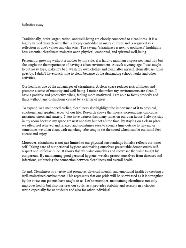 Reflective essay | PDF | Psychology | Behavioural Sciences