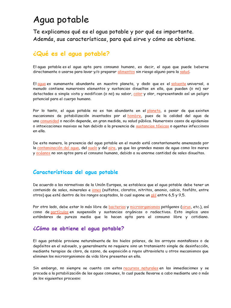 Agua Potable Pdf Agua Potable Agua