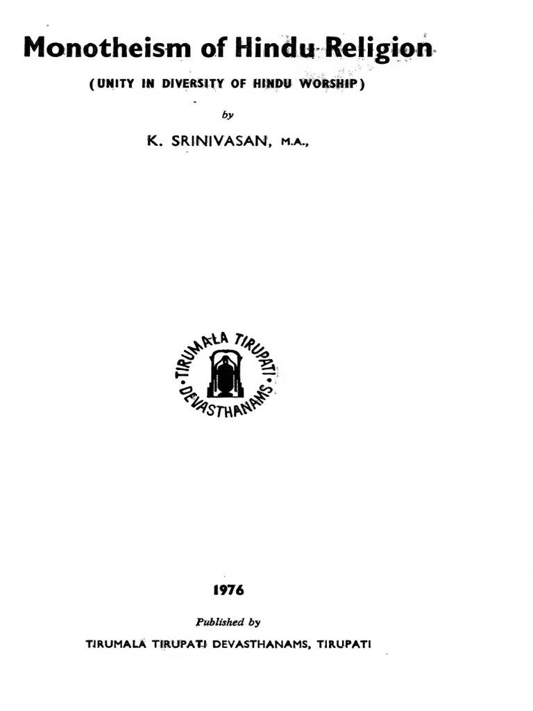 Monotheism of The Hindu Religion, 1976 (130 Pages) | PDF | Brahman ...