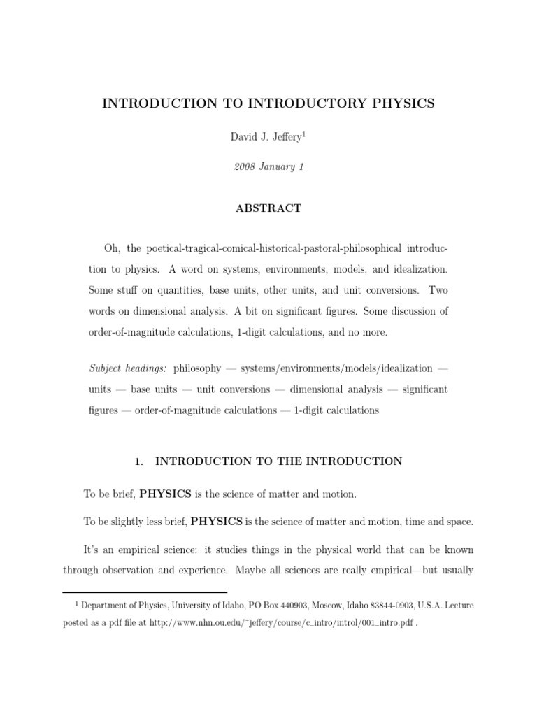 001 Intro | Download Free PDF | Mole (Unit) | Physics