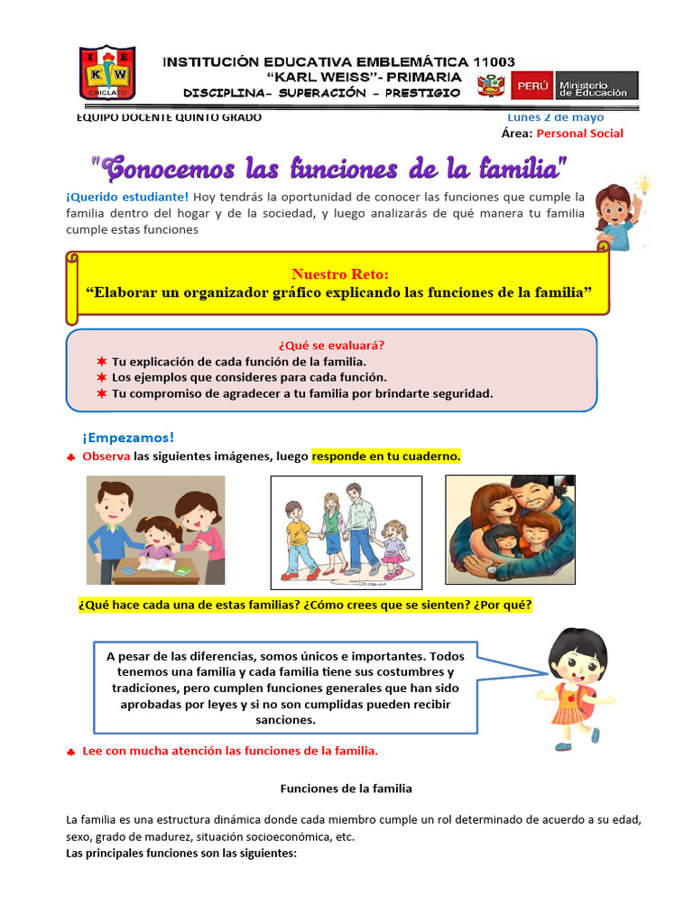 Conocemos Las Funciones de La Familia | PDF | Familia