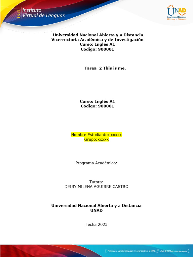 Plantilla de Entrega Tarea Dos | PDF