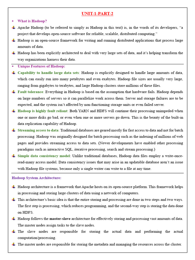 Unit 1 Part 2 Big Data Analytics And Tools Pdf Apache Hadoop Map