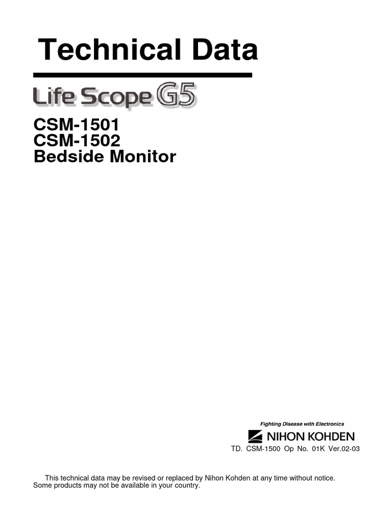 SPEC Monitor CSM-1501 - TA | PDF | Monitoring (Medicine) | Blood Pressure