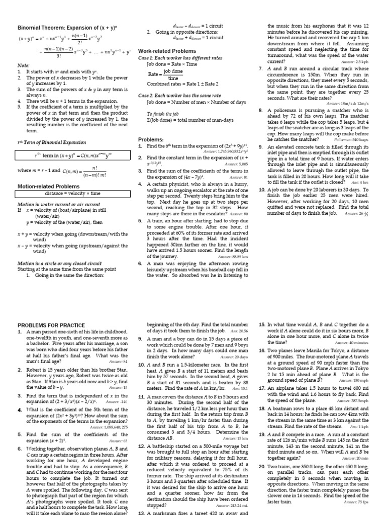 Algebra 2 | PDF | Speed