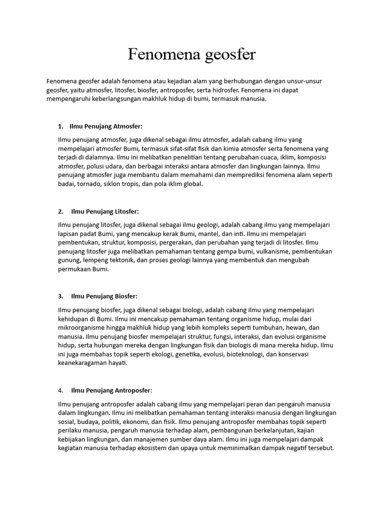 Fenomena Geosfer | PDF