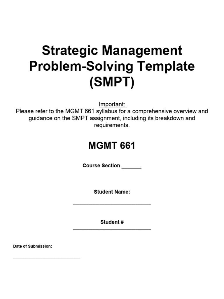 Strategic Management Problem-Solving Template (SMPT) | PDF | Security | Computer Security