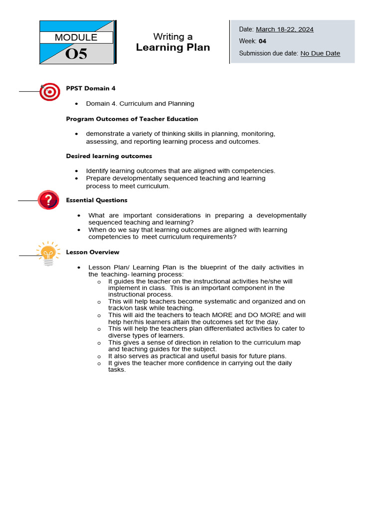 PED-12 - Module5 031339 | PDF | Lesson Plan | Learning