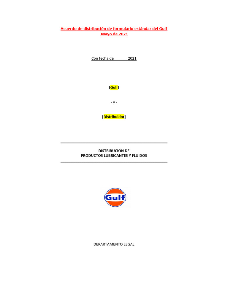 Distribution Agreement GOPSA - Espa 2.0 | PDF | Marca comercial | Marca