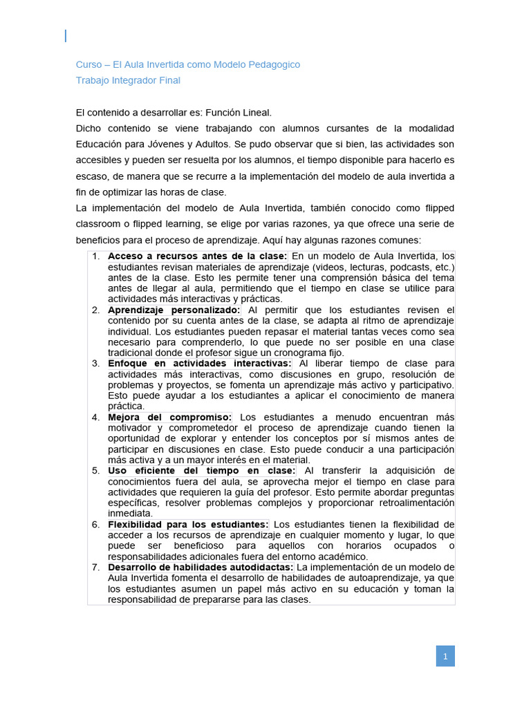 Aula Invertida Como Modelo de Clase | PDF | Aprendizaje | Modificación ...