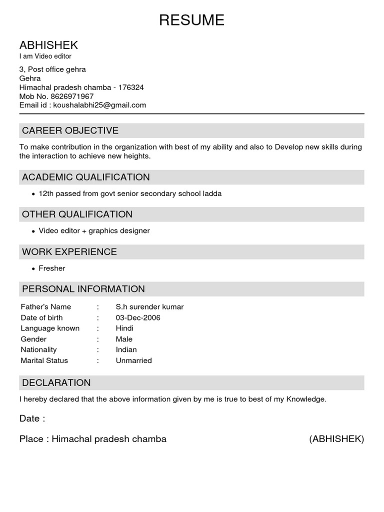 Resume: Abhishek | PDF