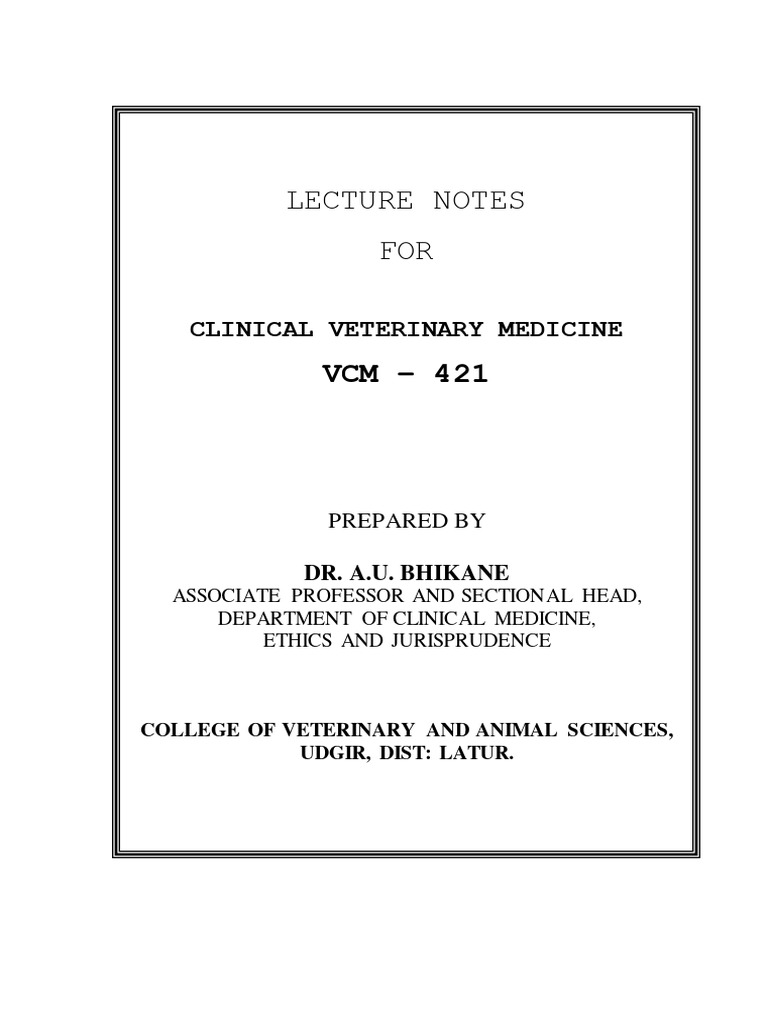 VMD - Dr. Bhikane Sir | PDF | Dehydration | Thermoregulation