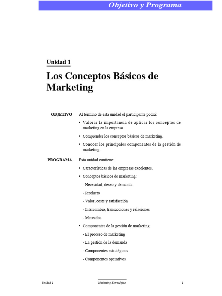 Conceptos Básicos de Marketing | PDF | Marketing | Producto (Negocio)