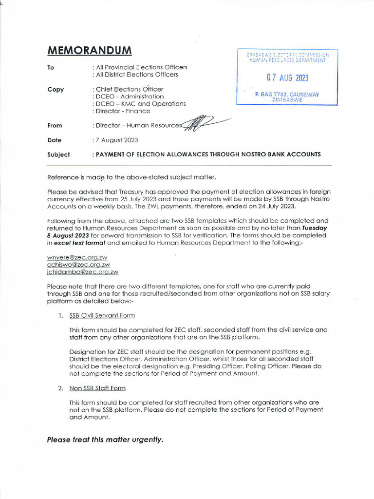 Memo - Nostro Bank Accounts-1 | PDF