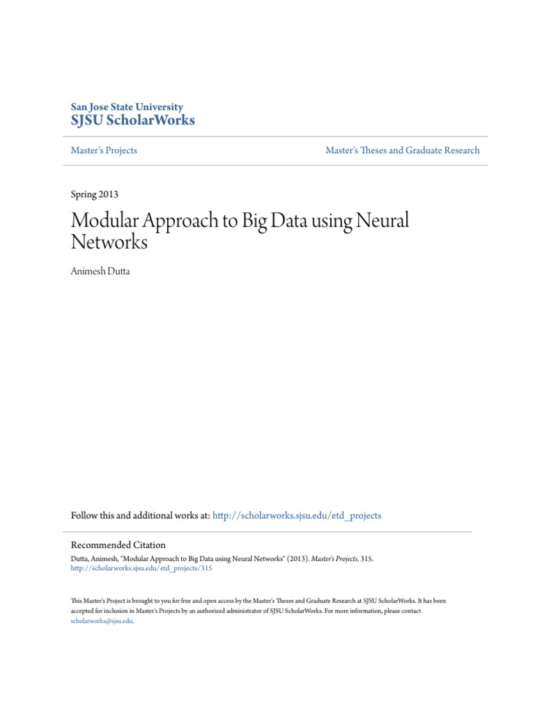 Modular Approach To Big Data Using Neural Networks Pdf Artificial Neural Network Machine