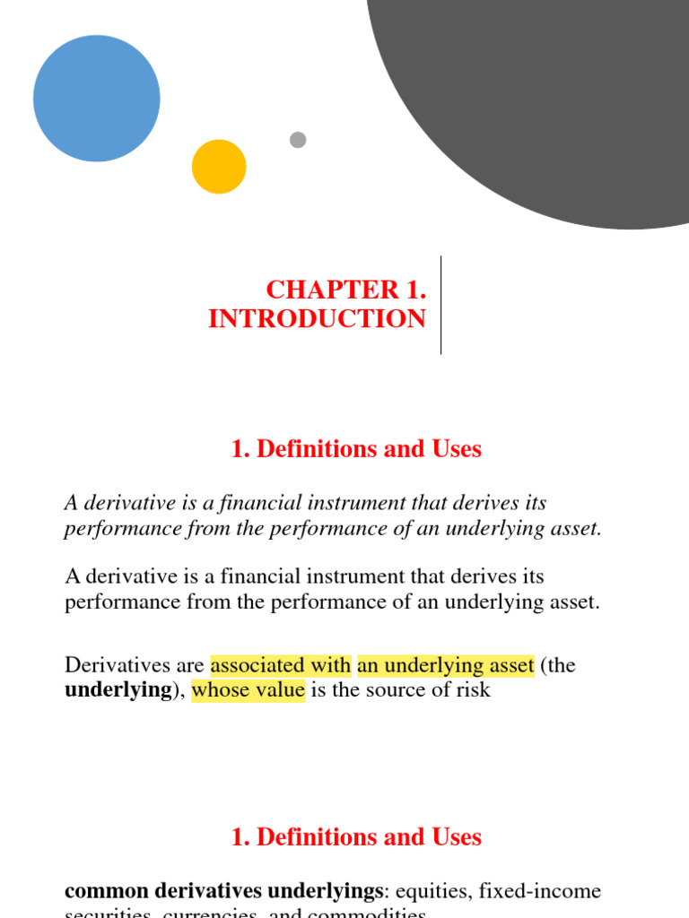 Chapter 1. Introduction | PDF | Derivative (Finance) | Futures Contract