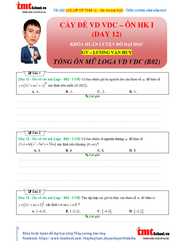 (LVH) - Ôn VD VDC Hki - L12 - Day 12 - VD VDC Mũ Loga (B02) | PDF