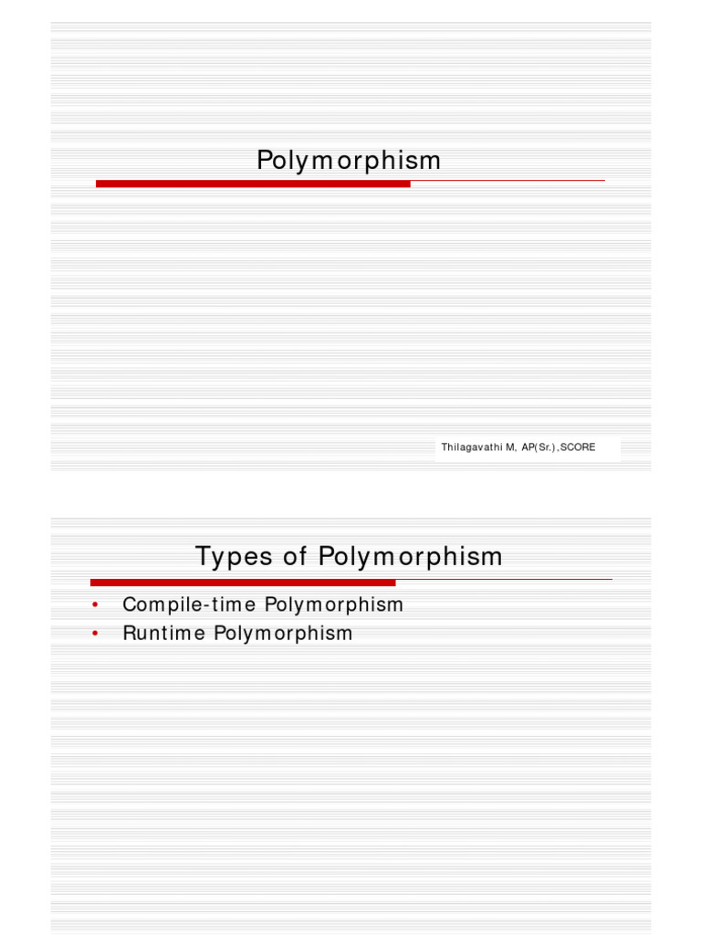 Module 4 - Polymorphism | Download Free PDF | Method (Computer Programming) | Inheritance ...