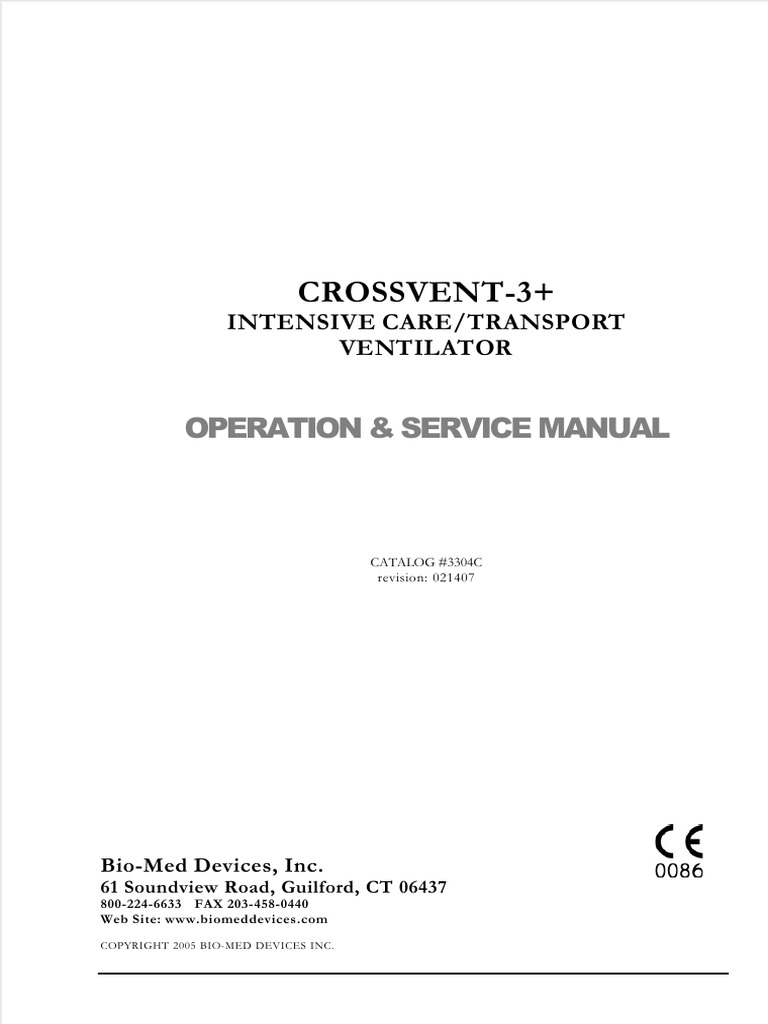 Crossvent 3 Manual de Operacion y Servicio | PDF | Breathing
