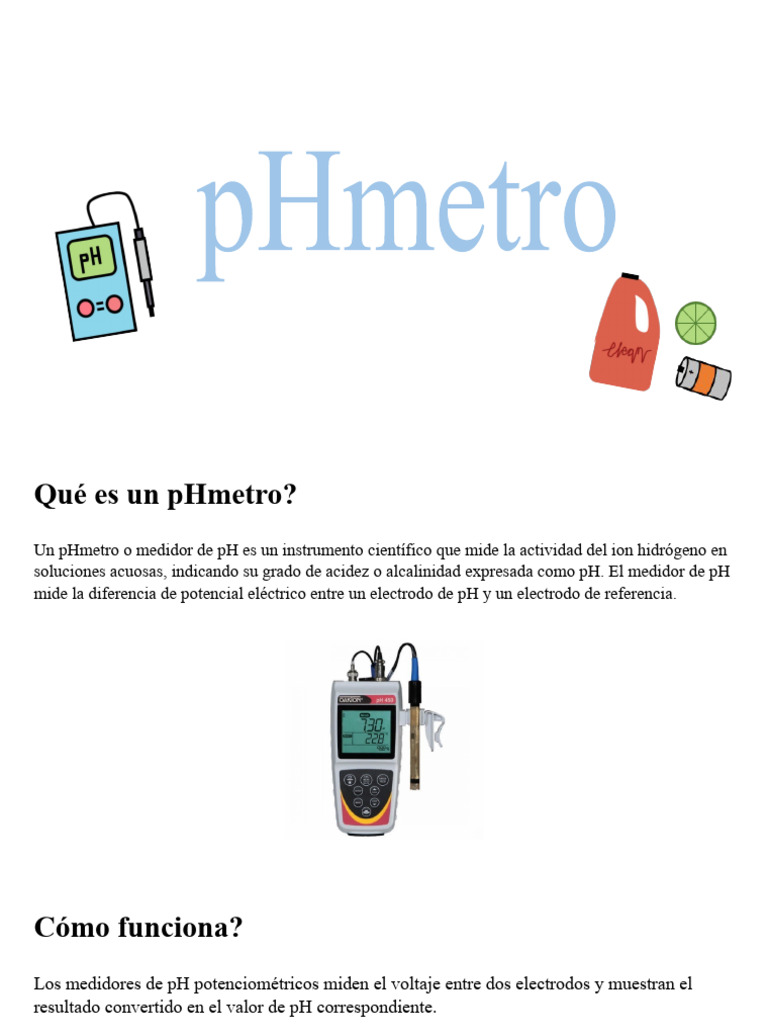 Phmetro | Descargar gratis PDF | Ph | Ciencias fisicas