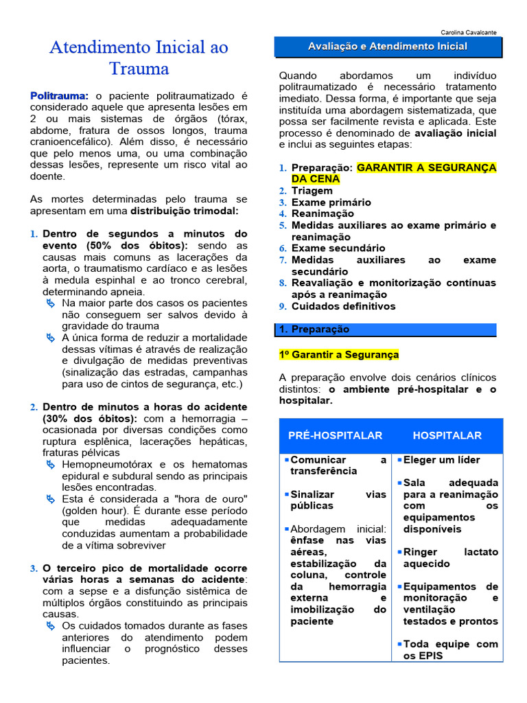 Atendimento Inicial Ao Trauma | PDF | Especialidades médicas | Medicina Clínica