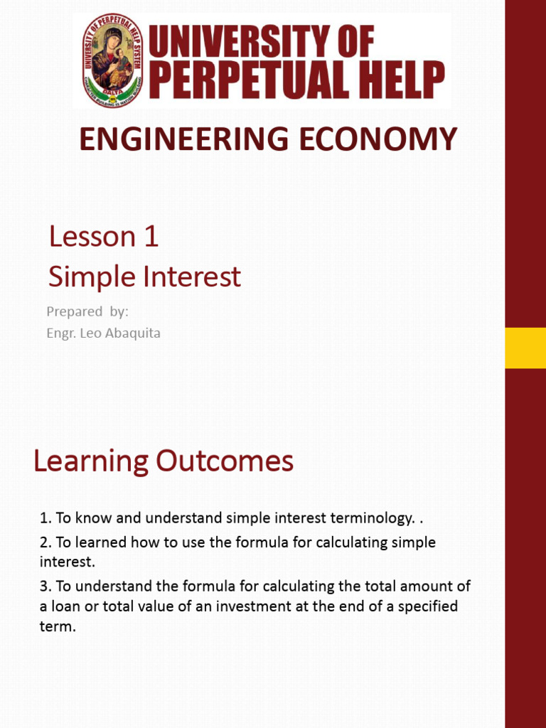 Lesson 1 Simple Interest | PDF