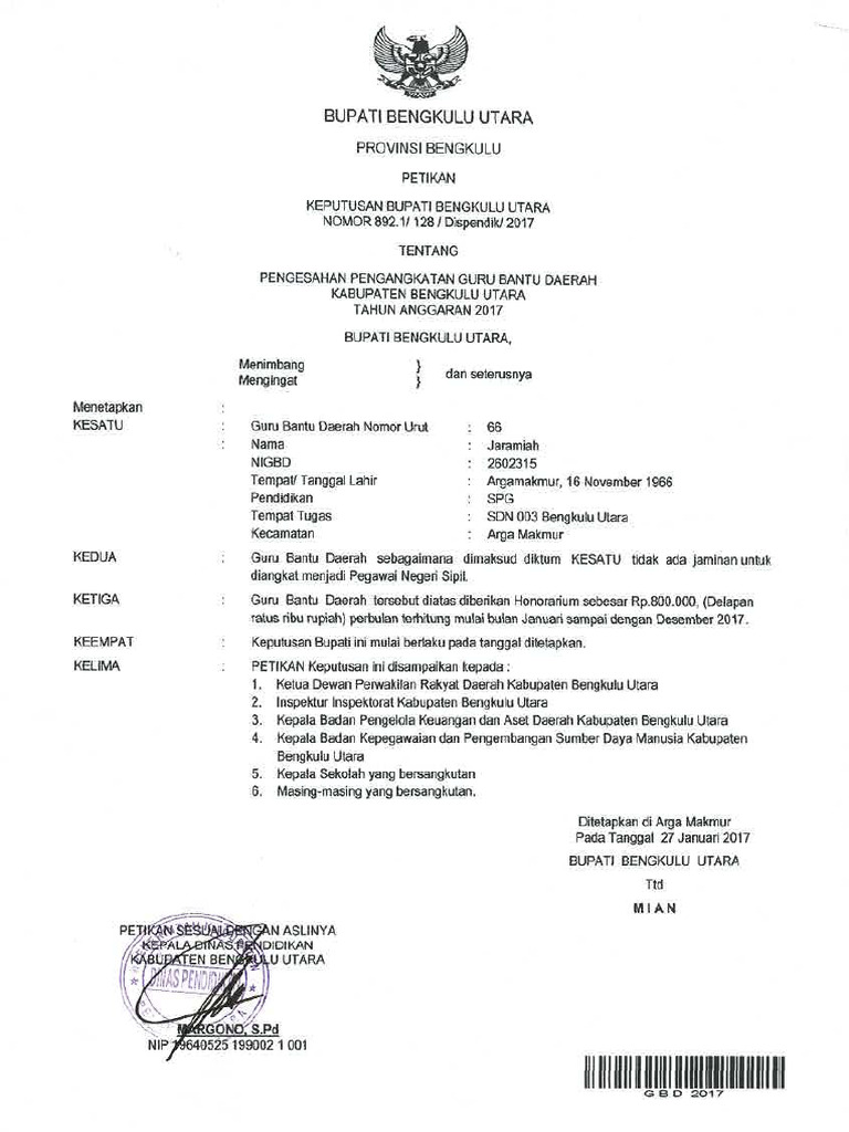 Jaramiah SK 2017 | PDF