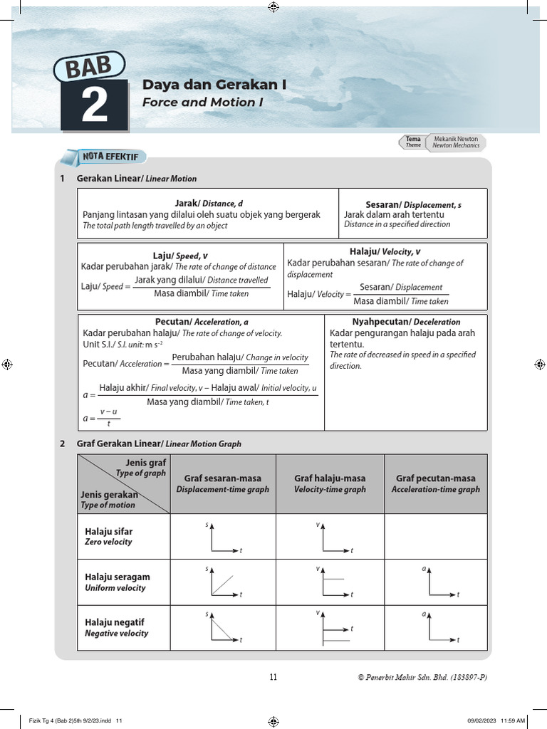 Modul Superb Ting 4 Bab 2 | PDF | Velocity | Acceleration