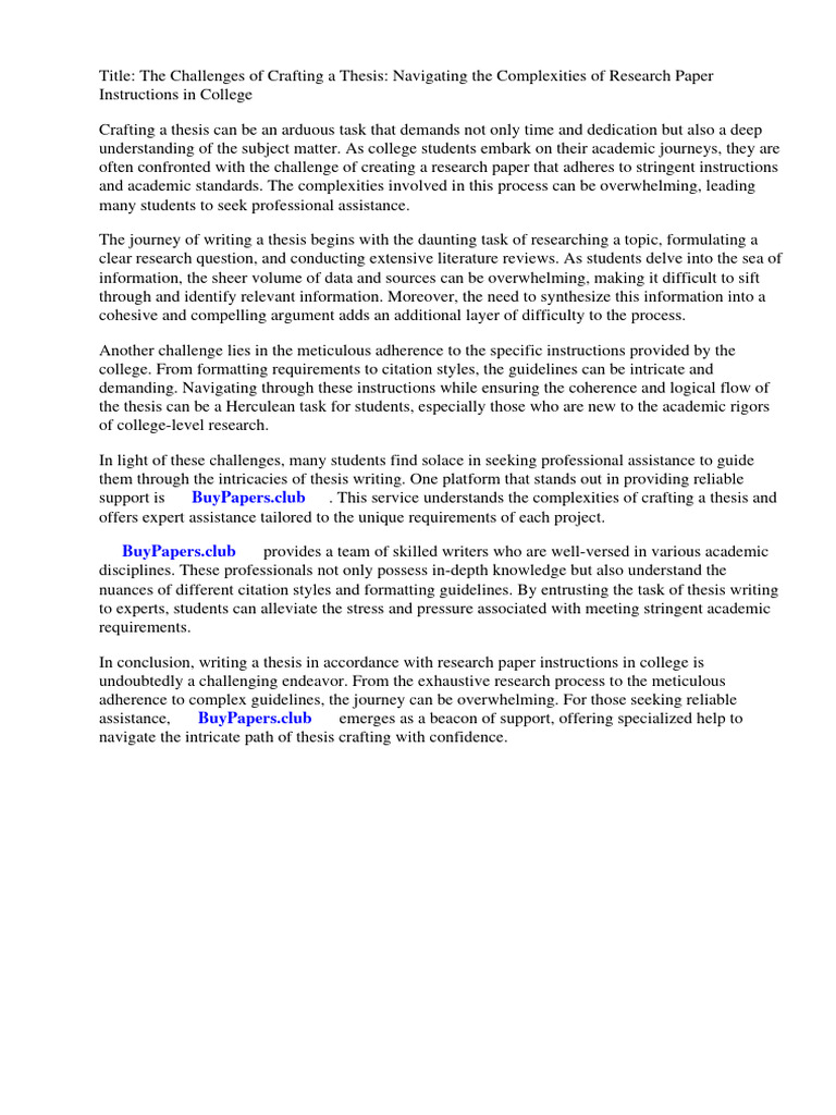 Research Paper Instructions College | Download Free PDF | Academic ...