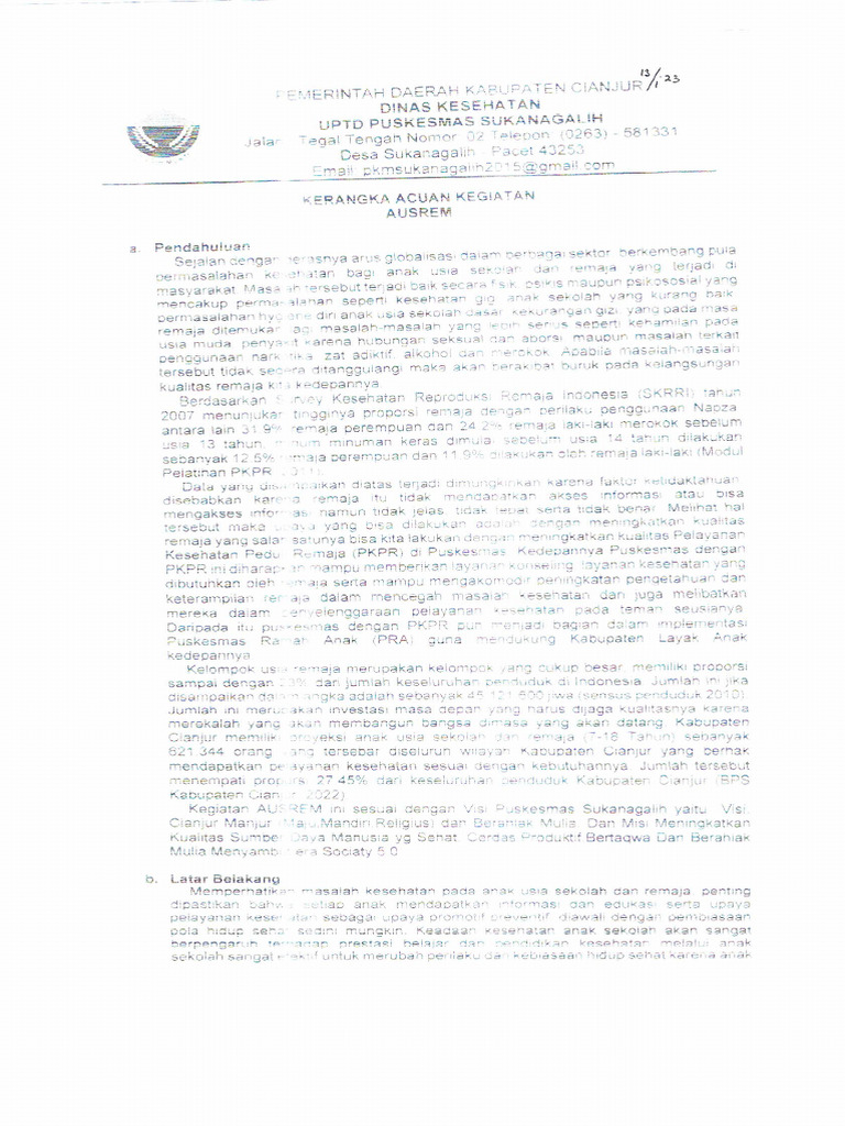 2.6.3 (B) 2. KAK Pelayanan Kesga | PDF