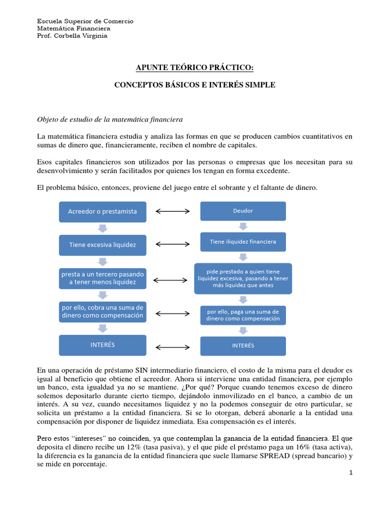 1 - Apunta Teórico Práctico Interes Simple | PDF | Interés | Bancos