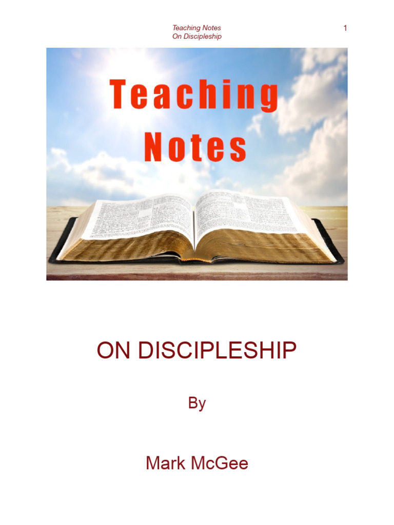 Teaching Notes on Discipleship | PDF | Disciple (Christianity) | Jesus