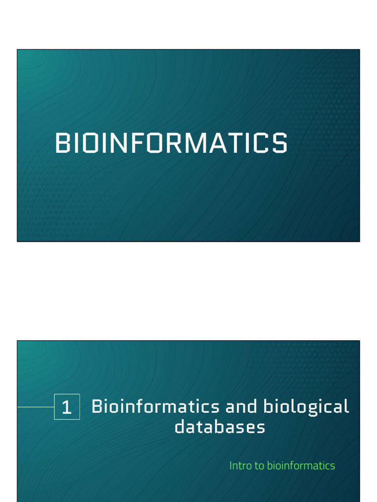 Bioinformatics Intro | PDF | Bioinformatics | Gene