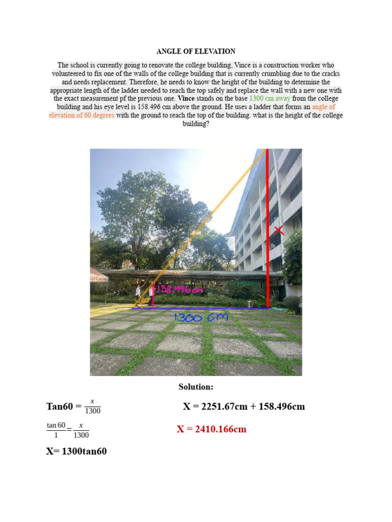 Angle of Elevation | PDF